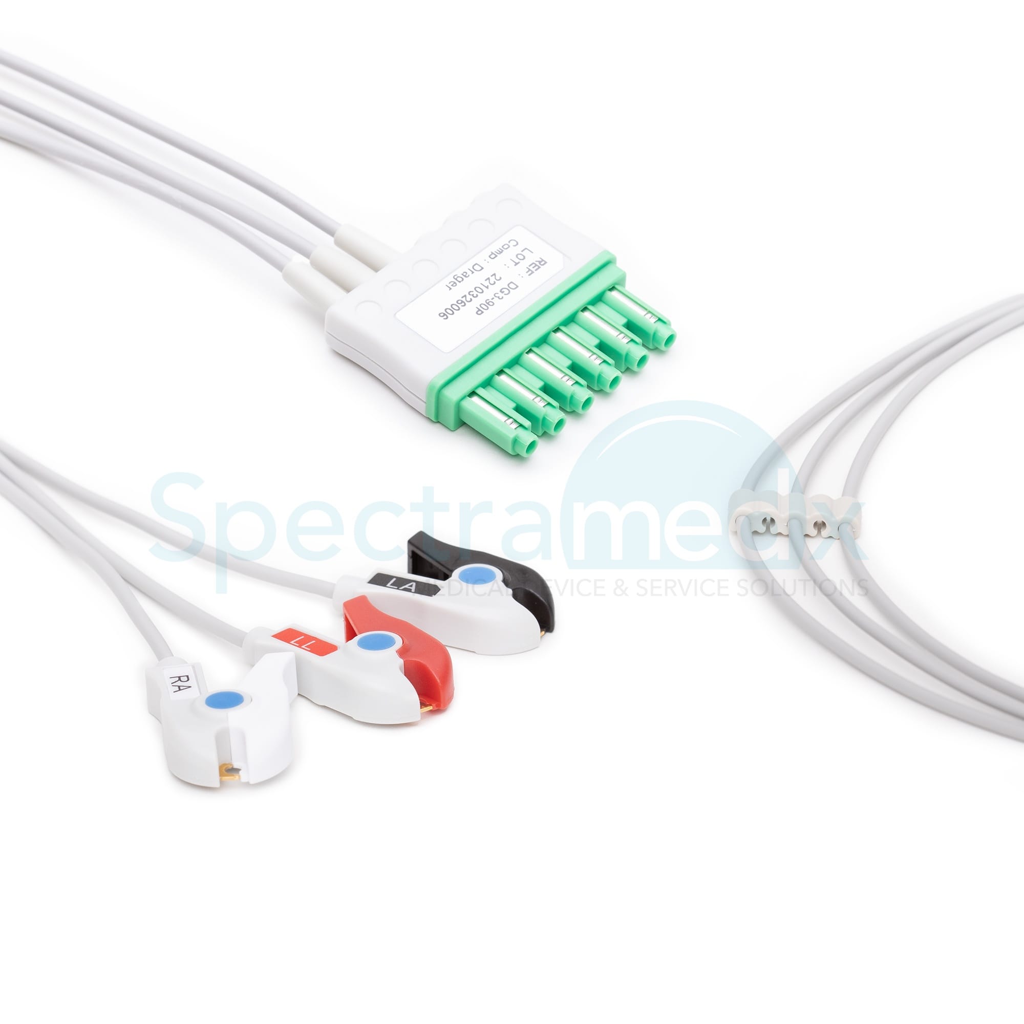 Draeger 3-lead ECG leads, Grabber, AHA - Spectramedx